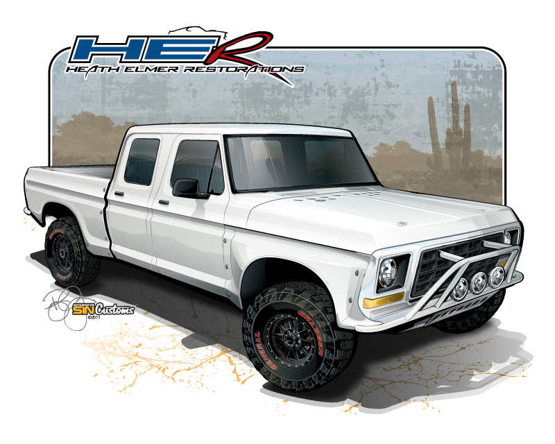 Vehicle Rendering -1978 Ford F-250 Crew Cab – Prerunner