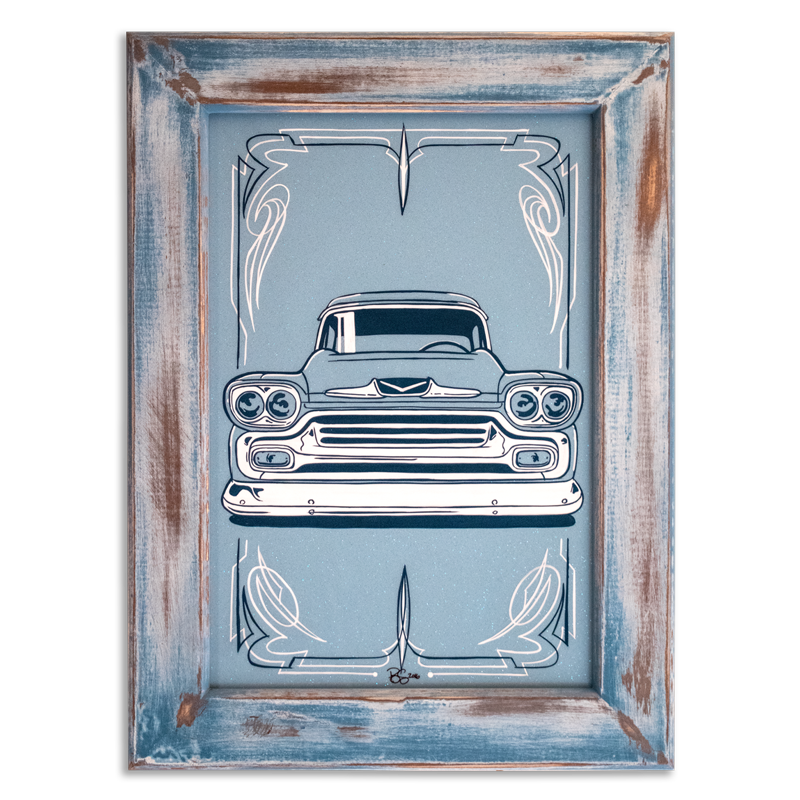 Blue Steel – '59 Chevy Panel – SIN Customs - HotRodCarArt.com