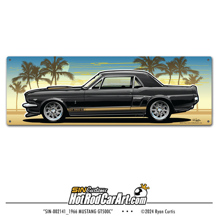 002141_1966 Mustang GT350C - 36x12 Poster - Banner/Poster