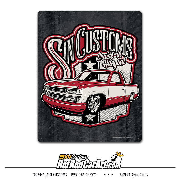 1997 OBS Chevy -- Metal Print Sign