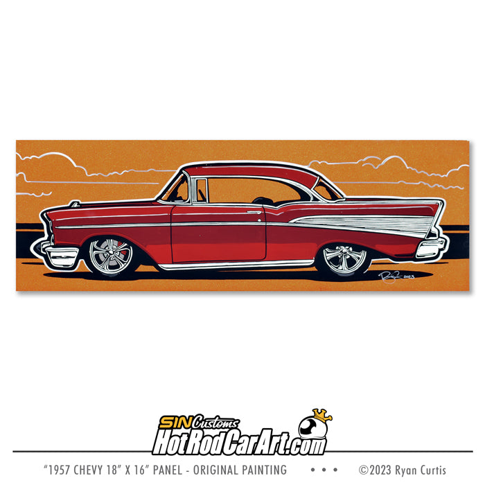 1957 Chevy 18x6 Panel - Original Painting – SIN Customs - HotRodCarArt.com