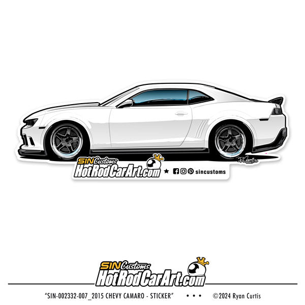 Chevy Camaro -- Sticker – SIN Customs - HotRodCarArt.com