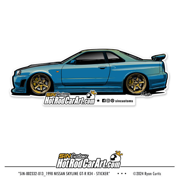 Nissan Skyline -- Sticker – SIN Customs - HotRodCarArt.com