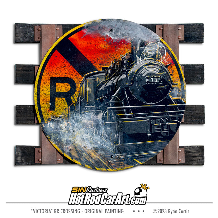 "Victoria" Train Crossing - Original Painting – SIN Customs ...