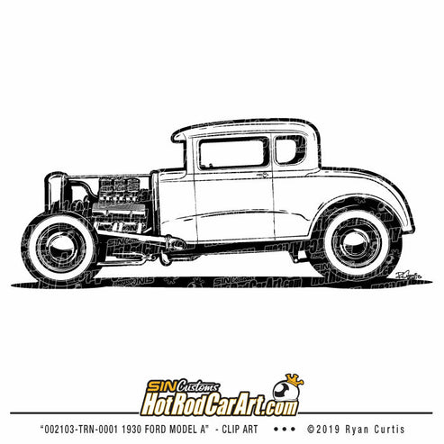 002103-TRN-0001_1930 Ford Model A - Clip Art – SIN Customs ...